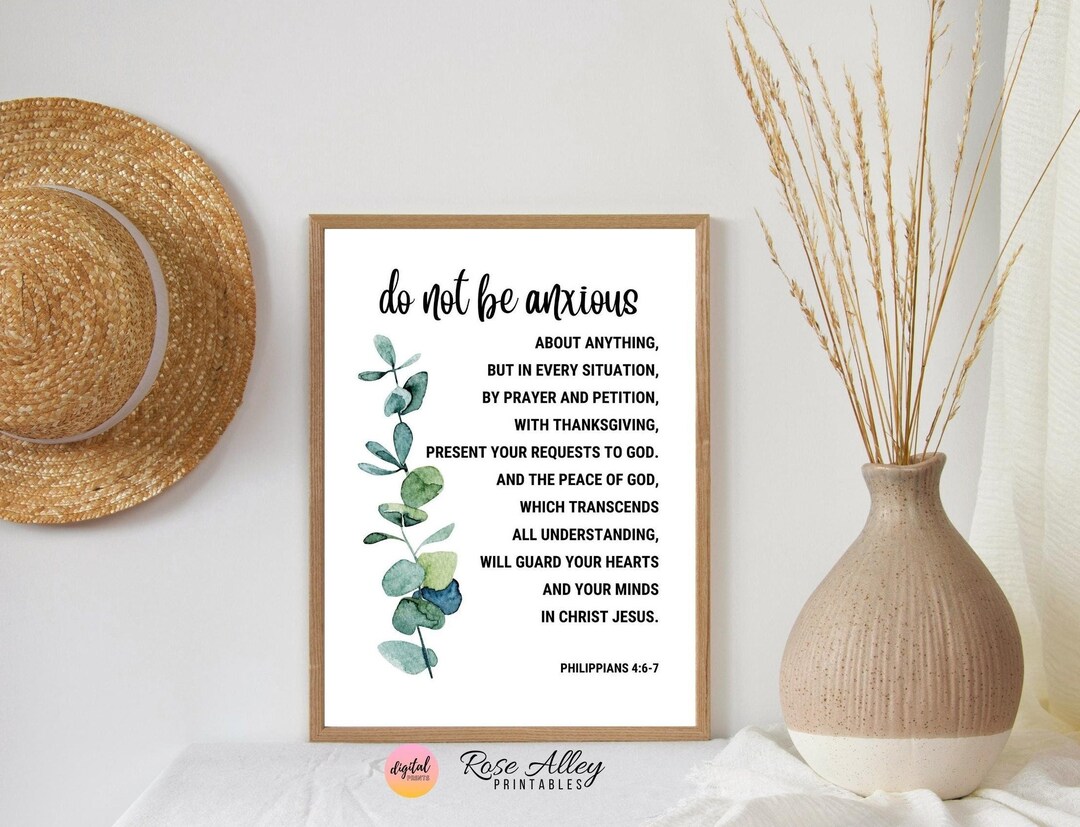 Do Not Be Anxious Scripture, Religious, Christian Gift, Wall Decor ...