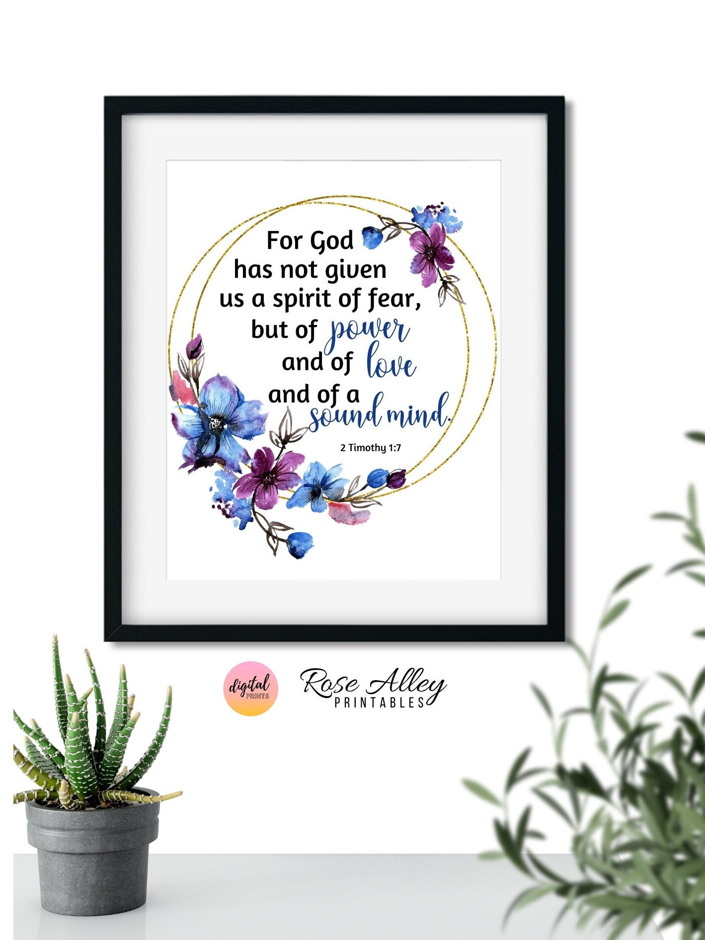 Sound Mind Scripture Print, Religious Printable, Christian Gift, Wall ...