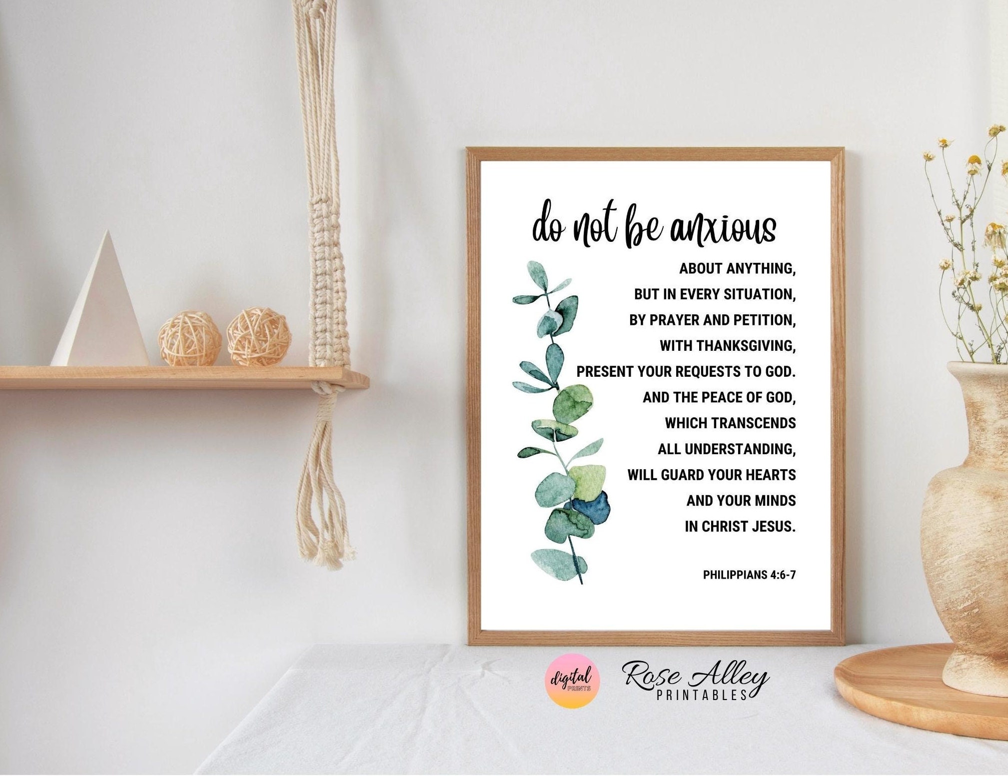 Do Not Be Anxious Scripture, Religious, Christian Gift, Wall Decor ...