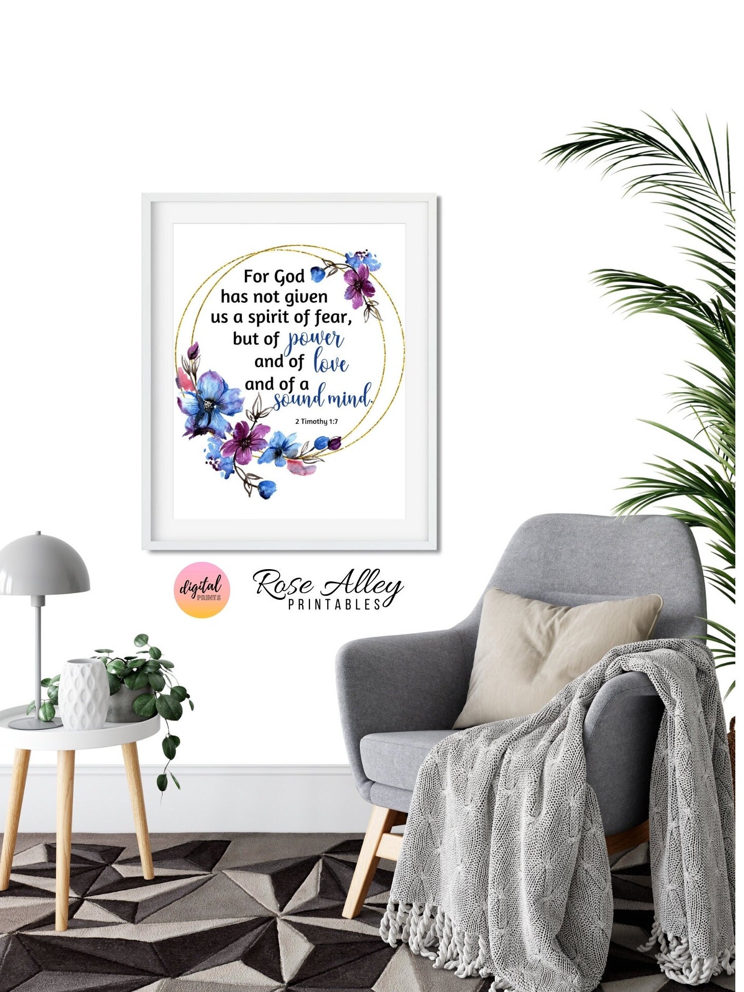 Sound Mind Scripture Print, Religious Printable, Christian Gift, Wall ...
