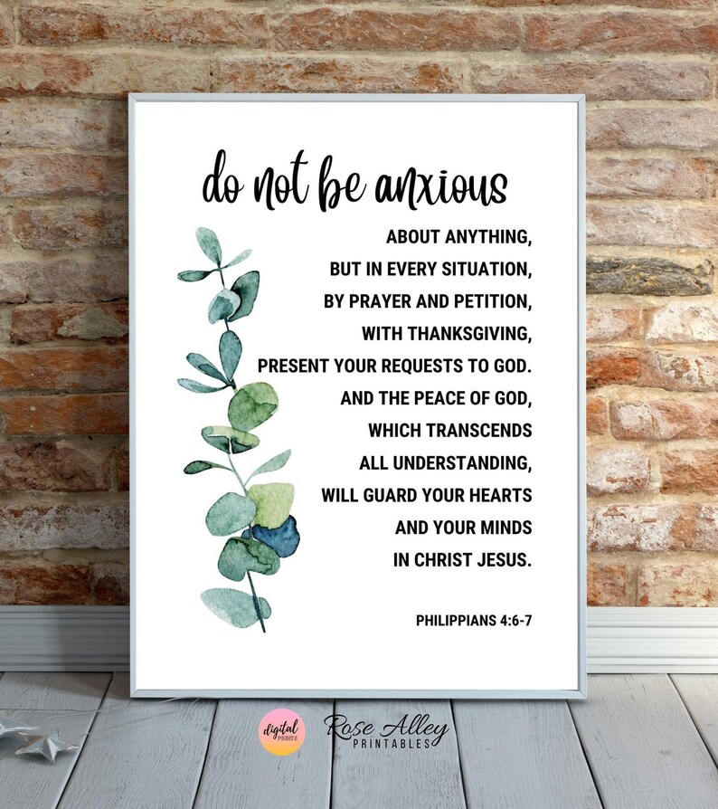 Do Not Be Anxious Scripture, Religious, Christian Gift, Wall Decor ...