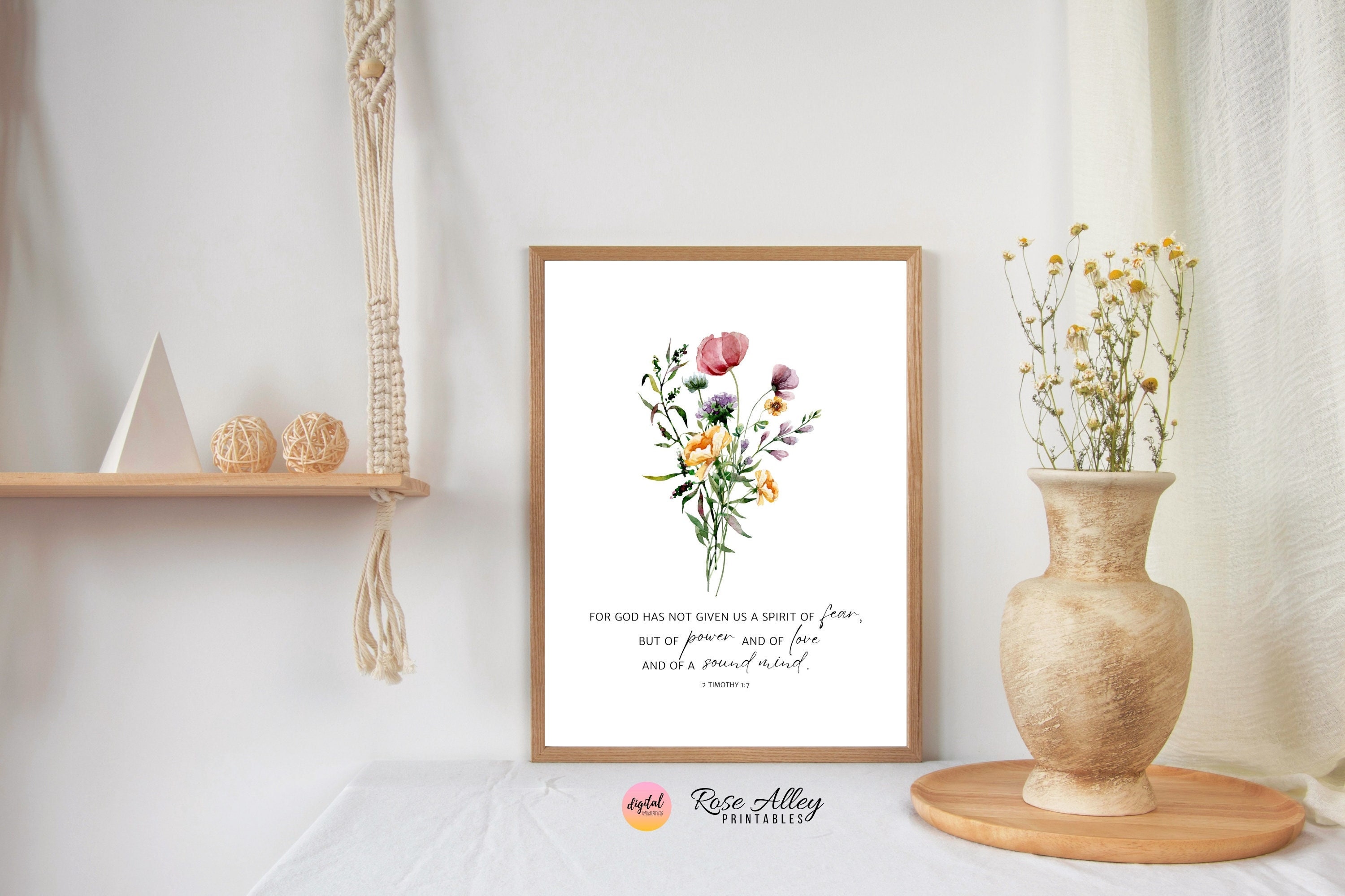 Sound Mind Scripture Printable Wildflowers Religious - Etsy