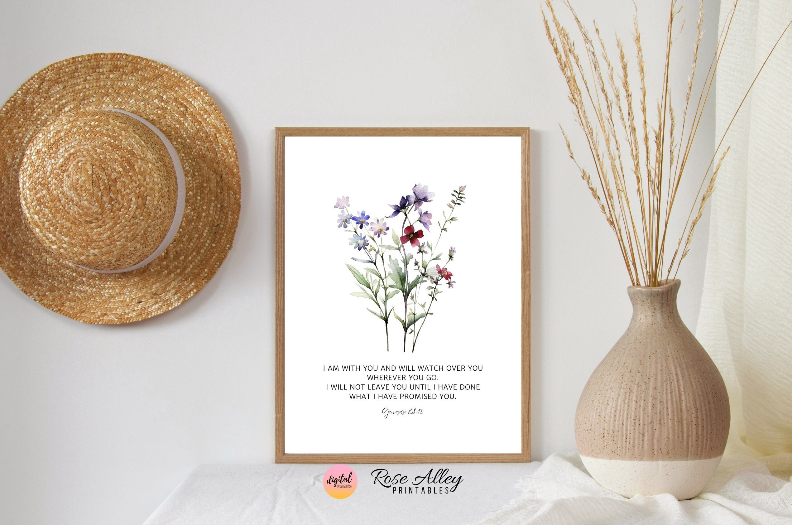 I Am With You Scripture Printable, Wildflowers, Religious, Christian ...