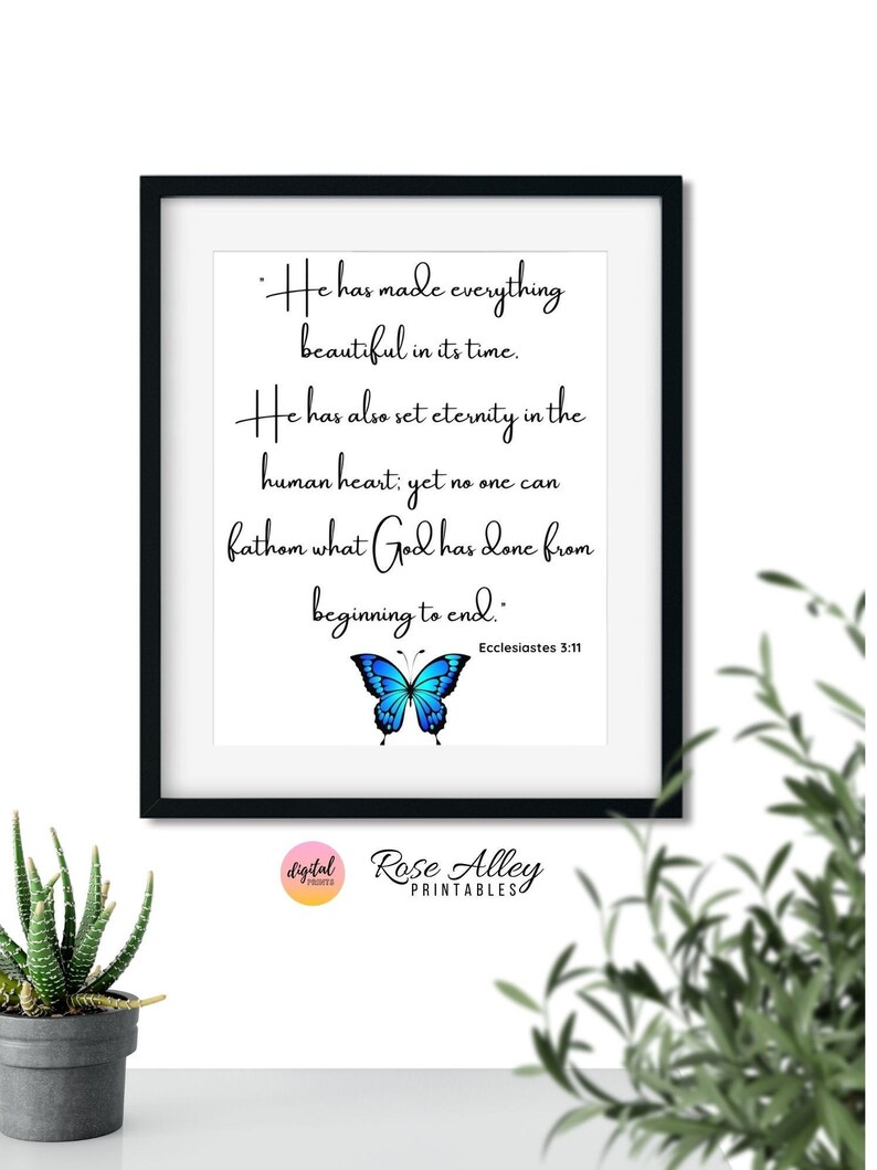 Scripture Printable Butterfly Art Religious Printable - Etsy