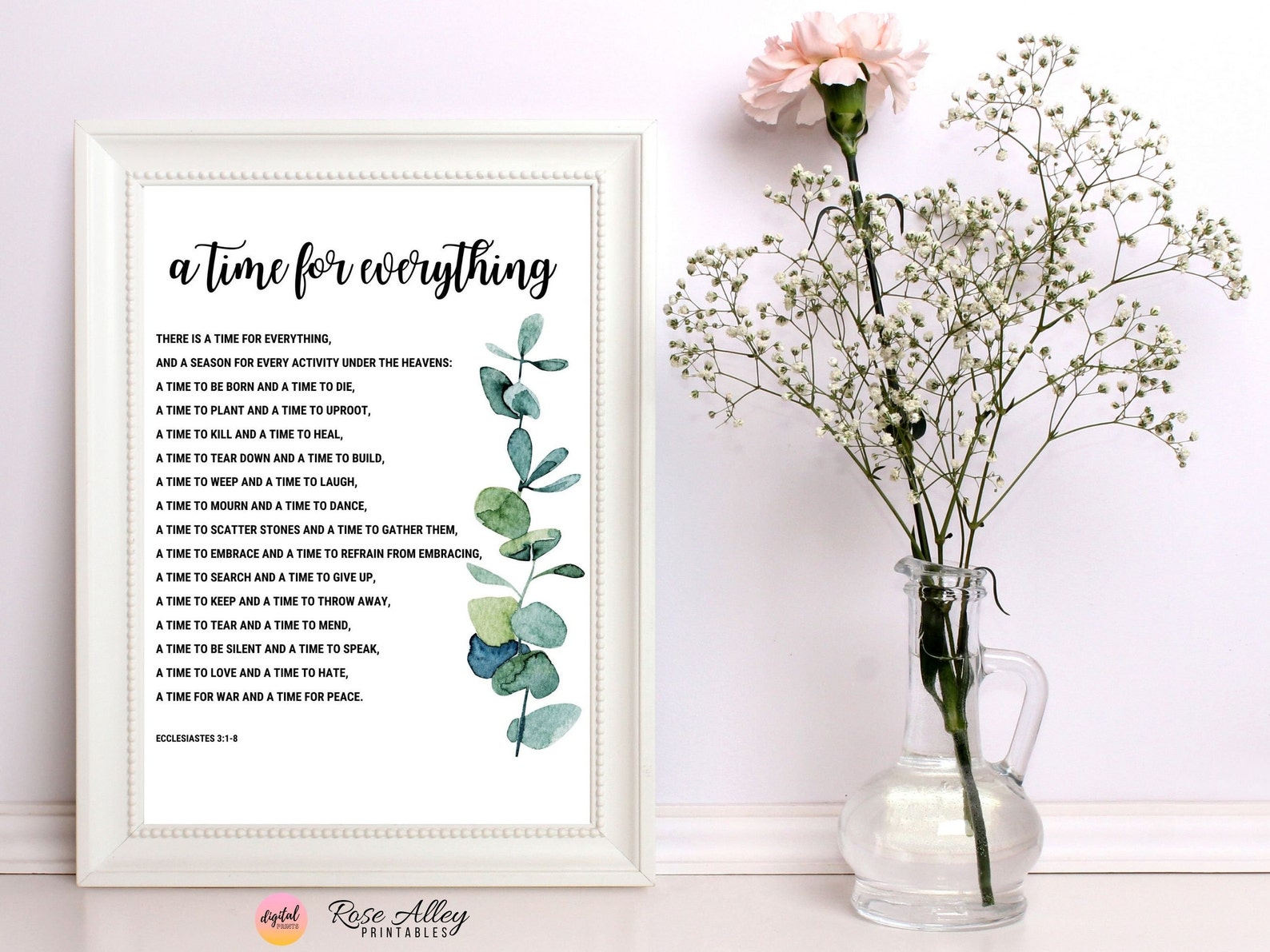 A Time for Everything Scripture, Religious, Christian Gift, Eucalyptus ...
