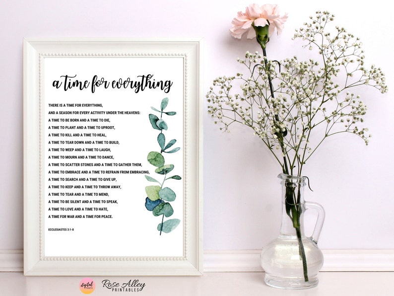 A Time for Everything Scripture Typography Print | Etsy