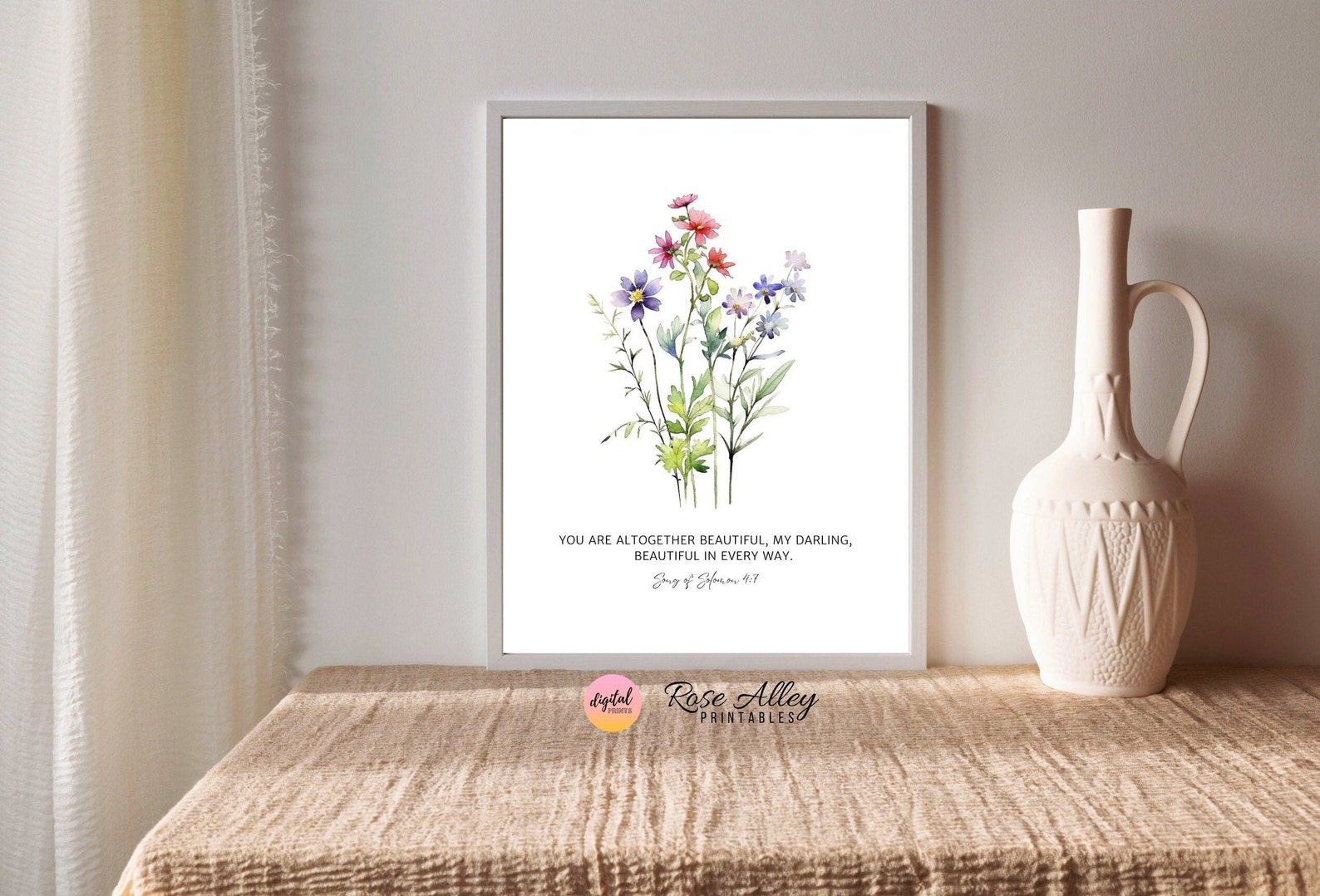 You Are Beautiful Scripture, Wildflowers, Religious, Christian Gift ...