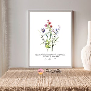 You Are Beautiful Scripture, Wildflowers, Religious, Christian Gift ...