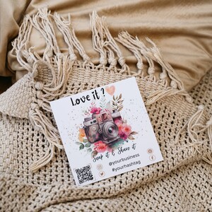 4 Snap and Share Card Template, Small Business Packaging Insert ...