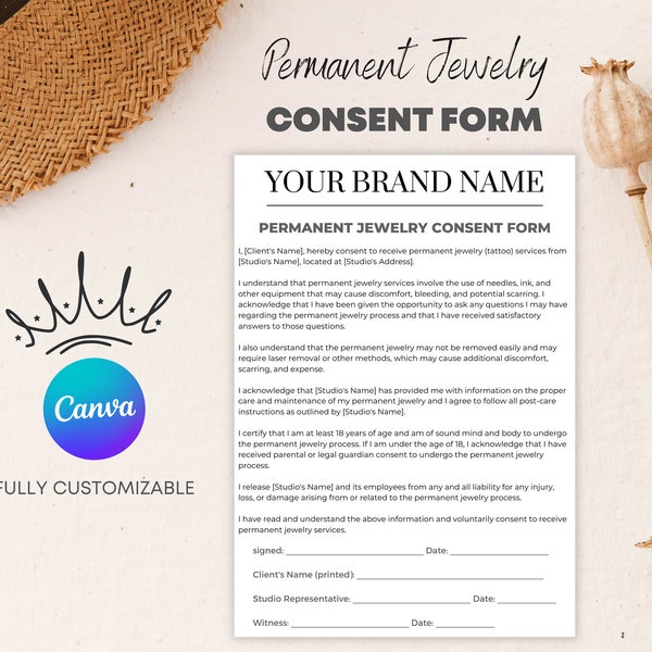Permanent Jewelry Consent Form - Etsy UK