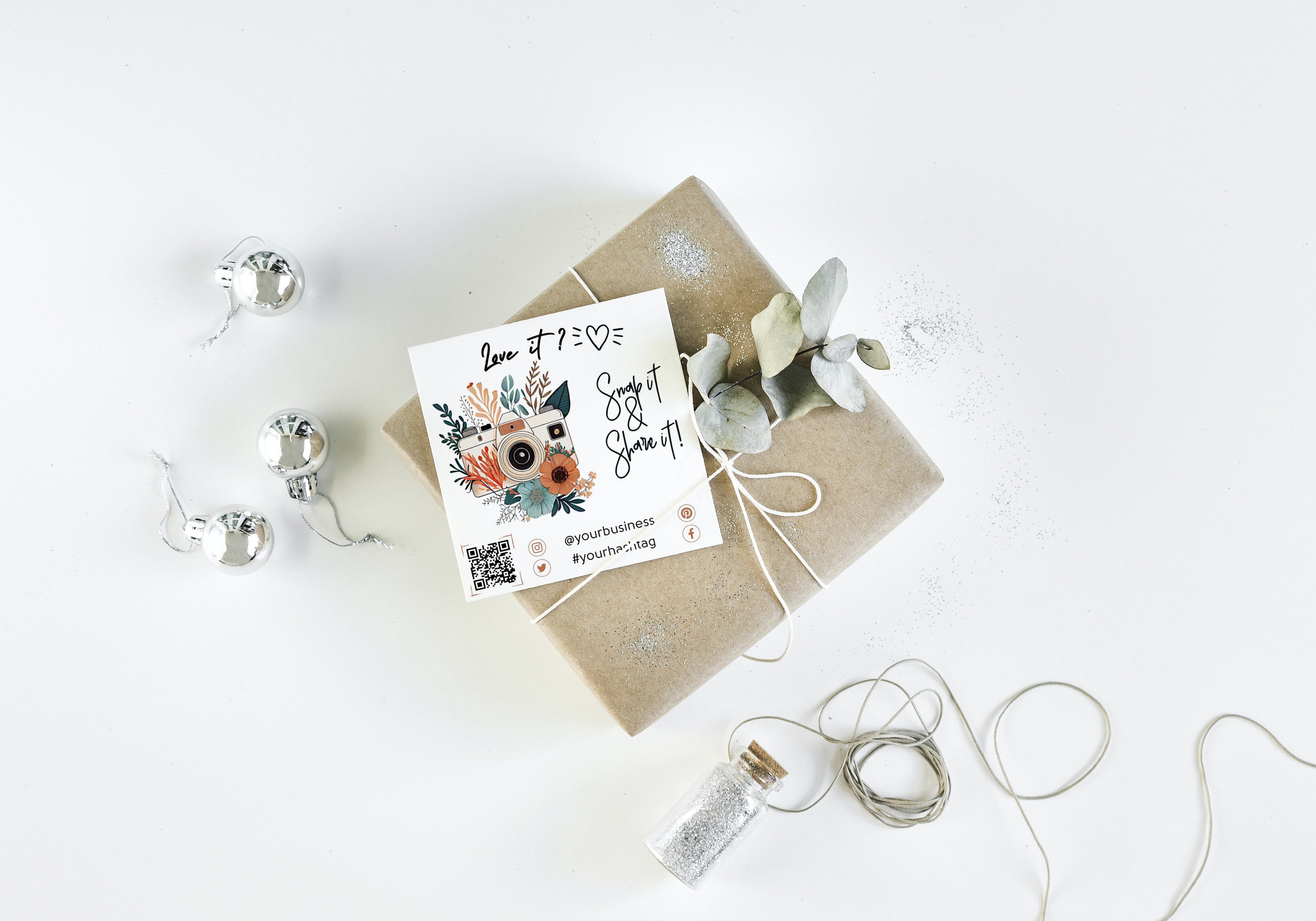 4 Snap and Share Card Template, Small Business Packaging Insert ...