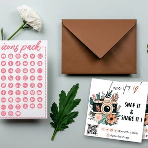 4 Snap and Share Card Template, Small Business Packaging Insert ...