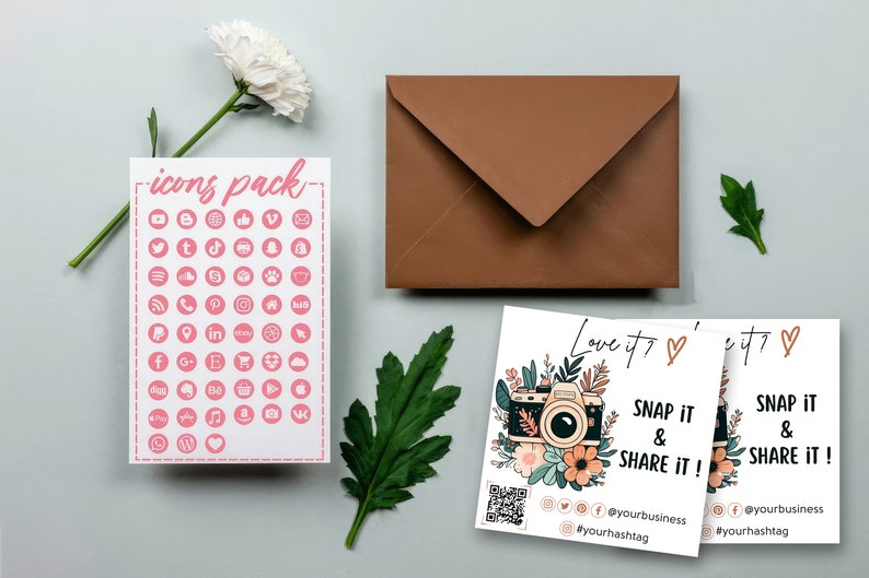 4 Snap and Share Card Template, Small Business Packaging Insert ...