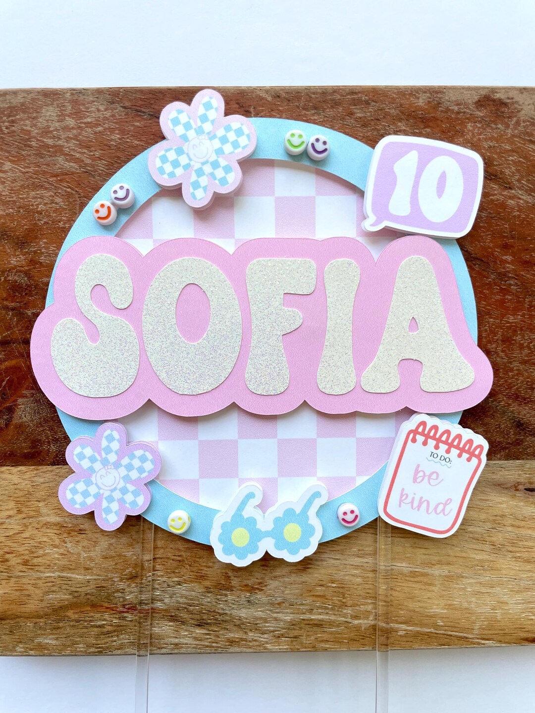 Custom Girly Cake Topper: Sparkly Retro Teen or Tween Birthday Party - Etsy