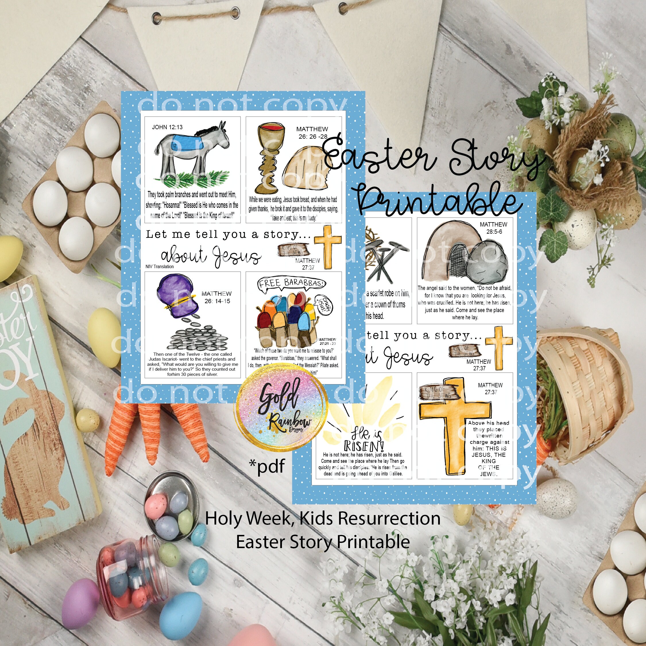Holy Week Easter Story Printable for Kids Resurrection of - Etsy