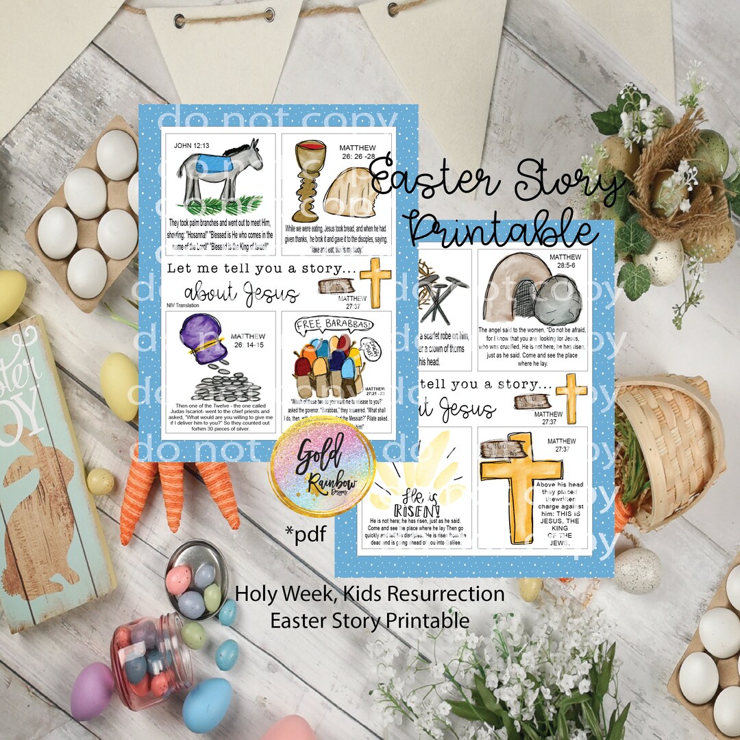Holy Week Easter Story Printable for Kids Resurrection of - Etsy