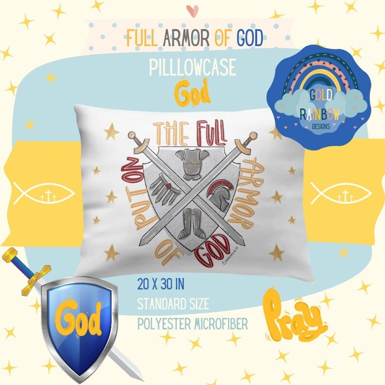 Armor of God, Full Armor of God, Ephesians 6, Childrens Pillowcase ...