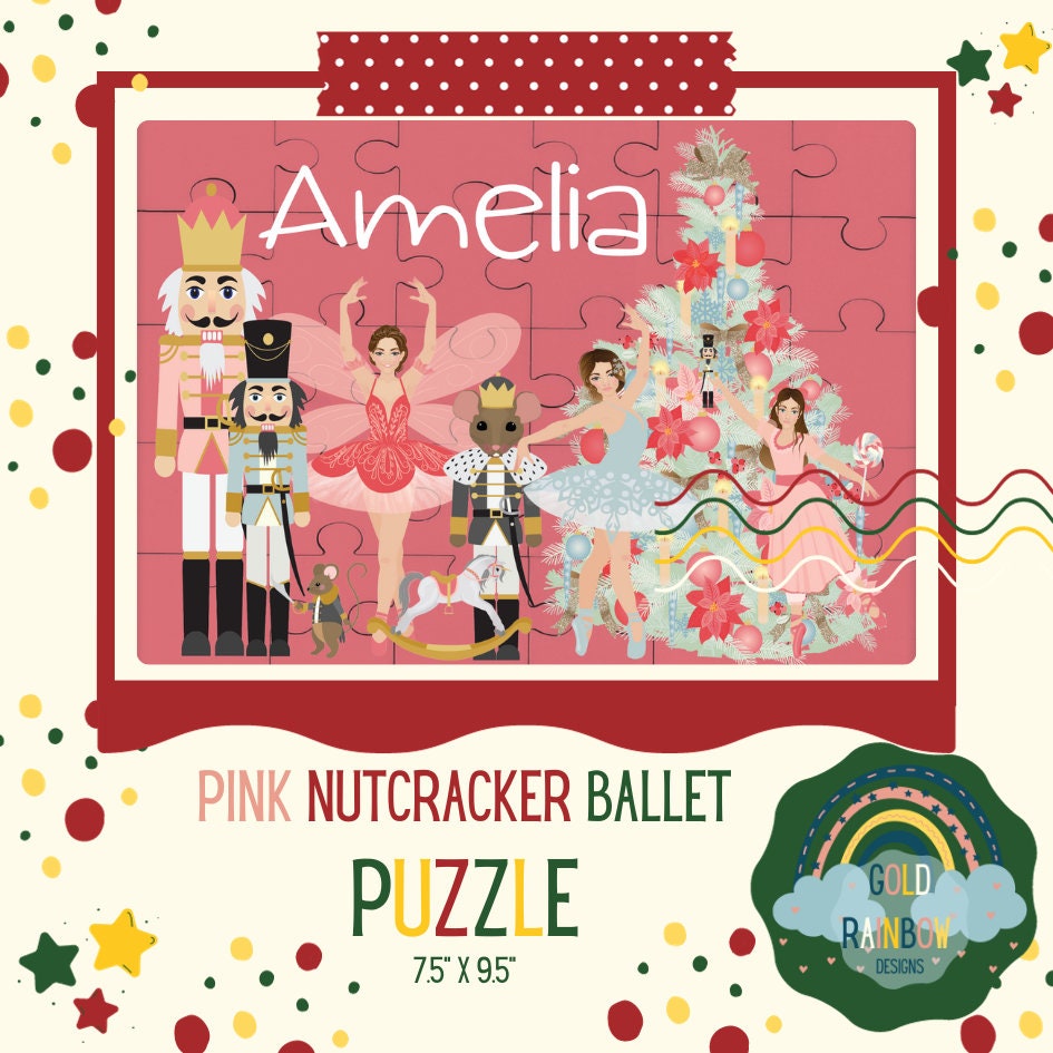 Pink Nutcracker Ballet Puzzle, Nutcracker Puzzle, Christmas Name Puzzle ...