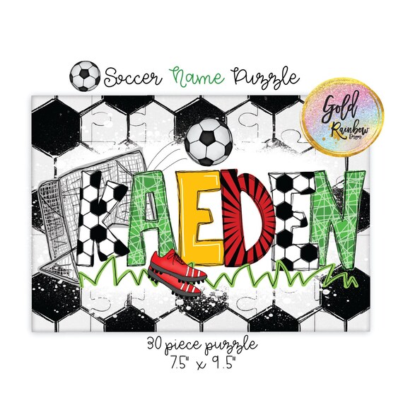 Soccer Puzzle Soccer Name Puzzle Soccer Gift for Kids - Etsy