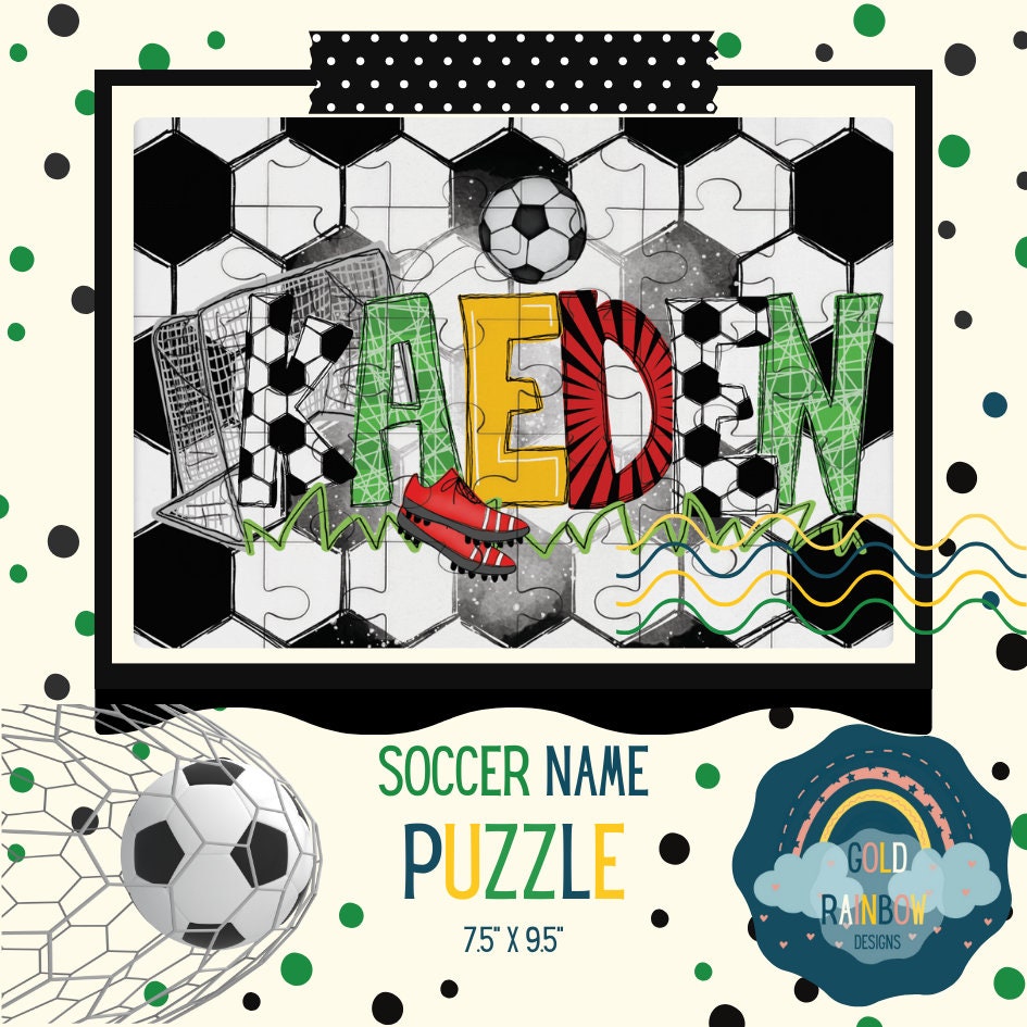 Soccer Puzzle, Soccer Name Puzzle, Soccer Gift for Kids, Soccer Team ...