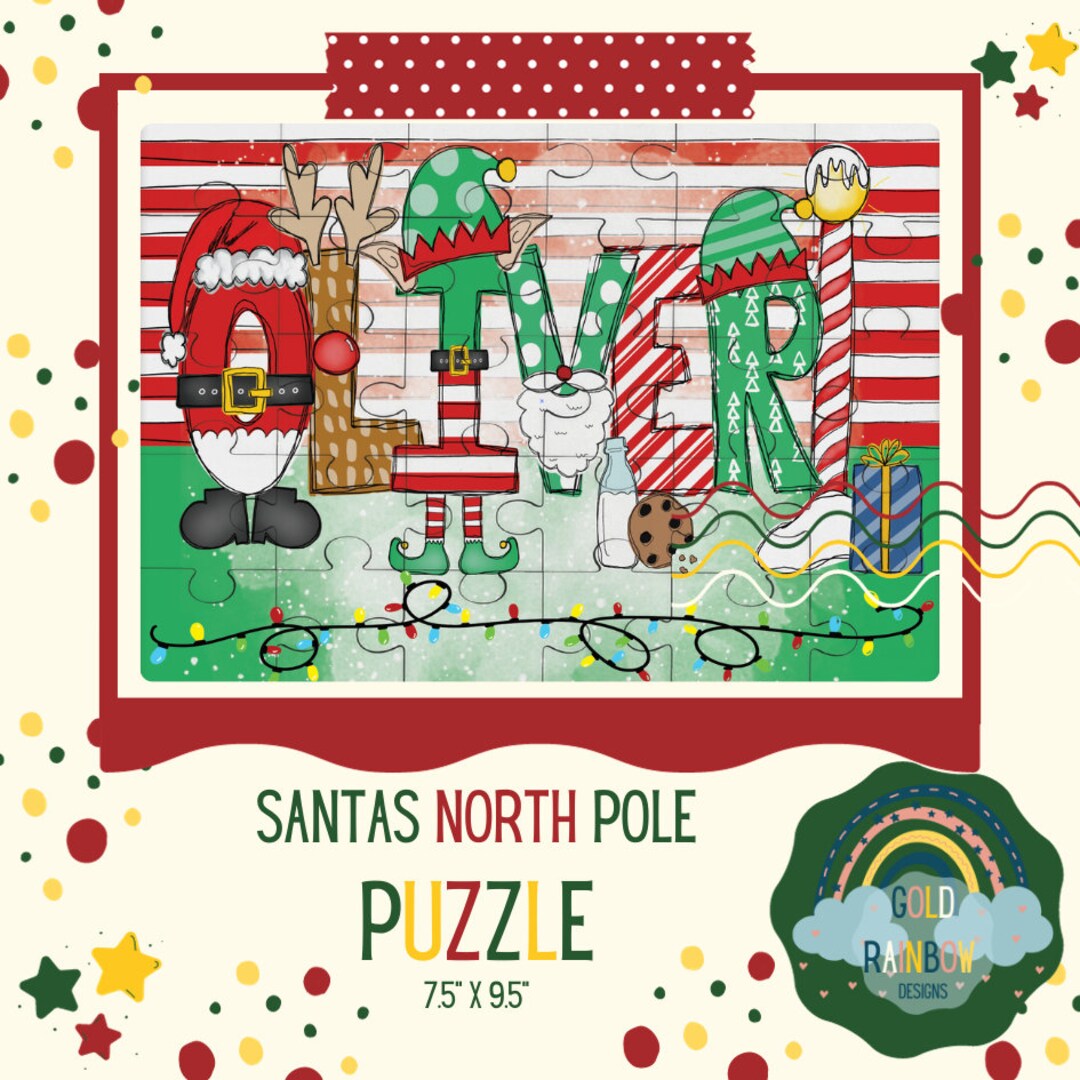 Santas North Pole Christmas Puzzle for Kids, Santa Claus Puzzle, Kids ...
