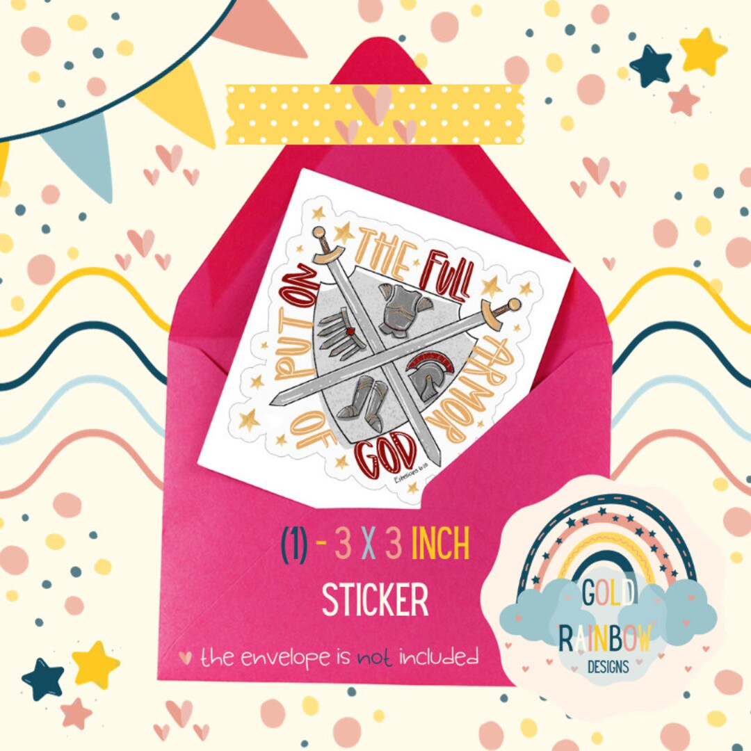 The Full Armor of God Sticker, Ephesians 6, Bible Verse Sticker, Jesus ...