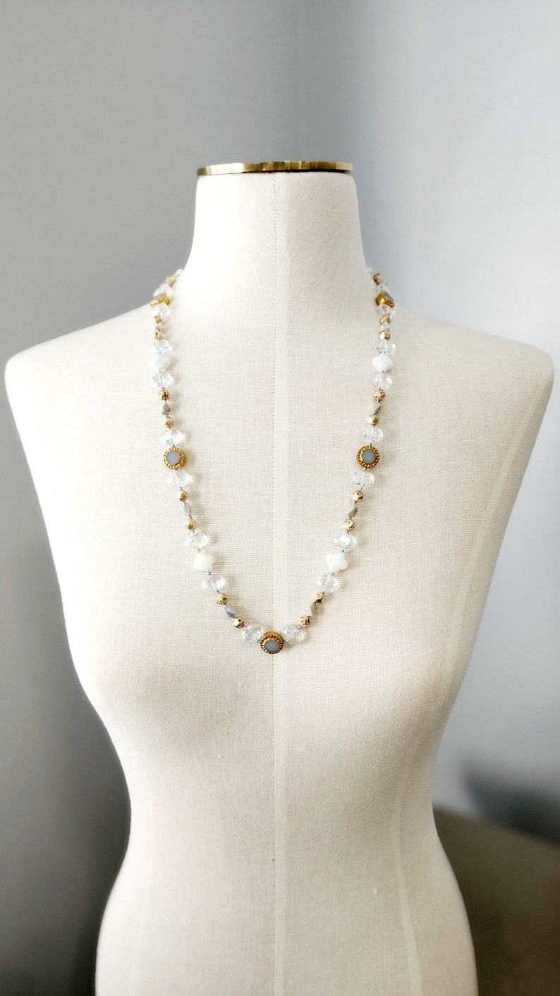 Silver and Gold Necklace - Etsy