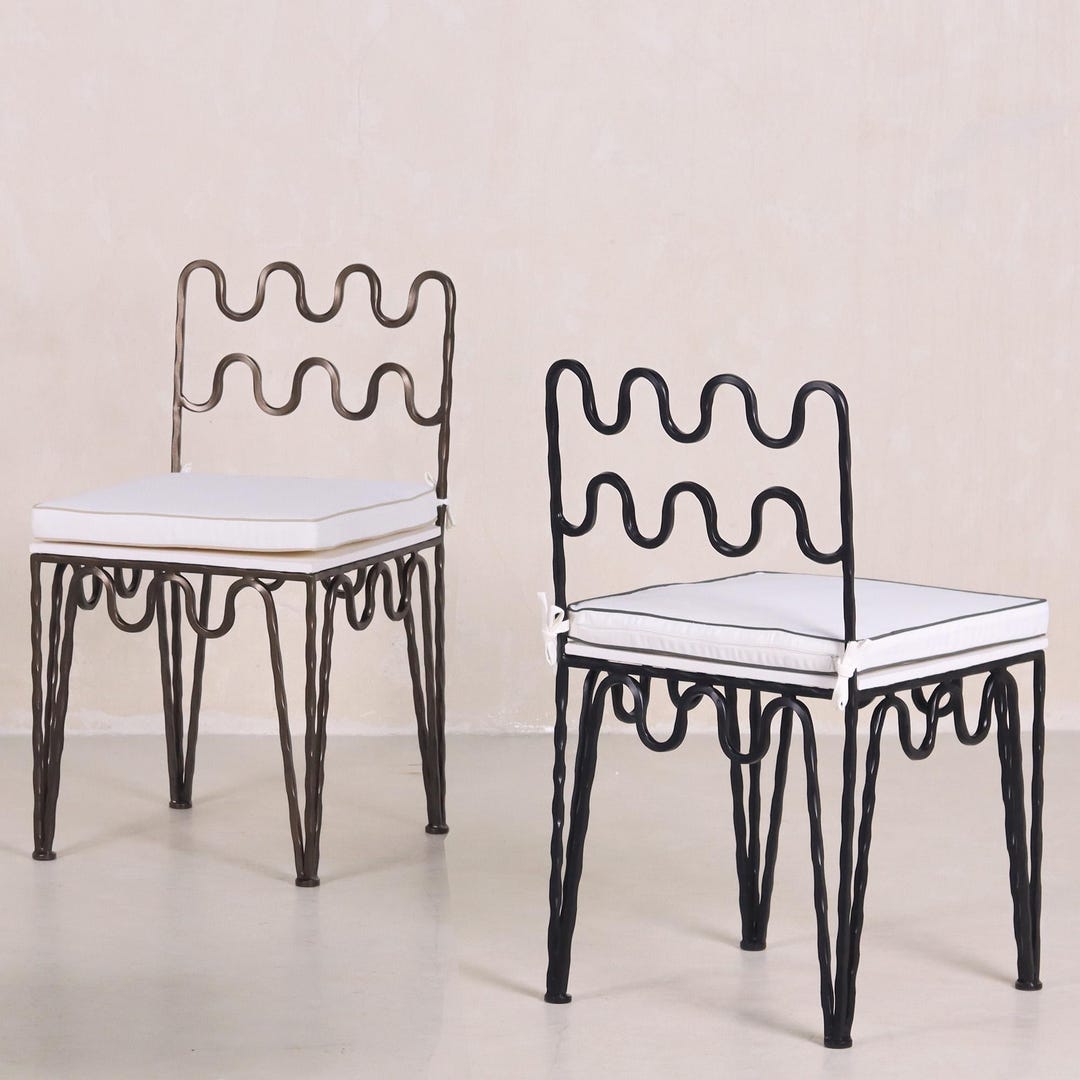 Wave Metal/iron Chair | Indoor/outdoor - Etsy