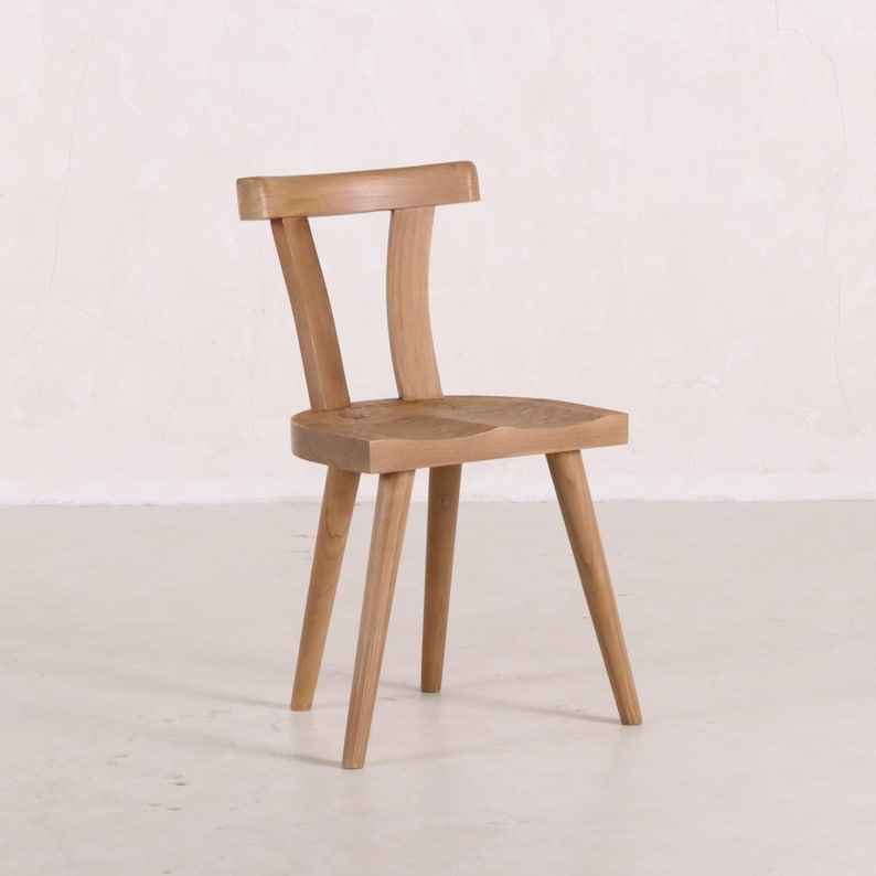 Pi Chair With Hand Carved Seat - Primitive Brutalist French Modern ...