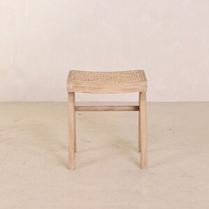 Low Cane Stool/footstool Teak and Handwoven Rattan - Etsy UK