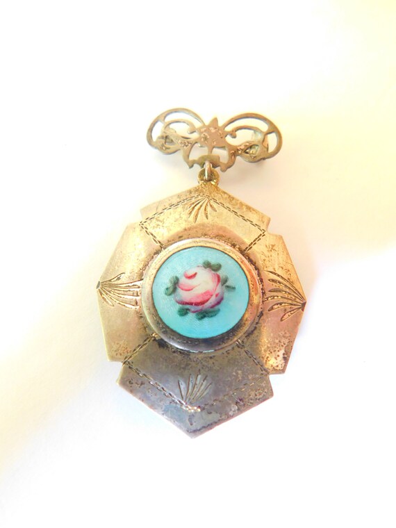 1880 blue enamel locket WITH PHOTOS | memorial locket… - Gem