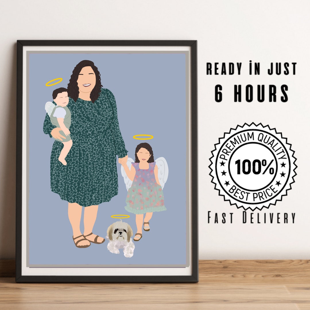 Faceless Memorial Portrait, Custom Loss Drawing, Minimal Art,faceless ...