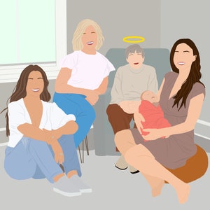 Faceless Memorial Portrait, Custom Loss Drawing, Minimal Art,faceless ...