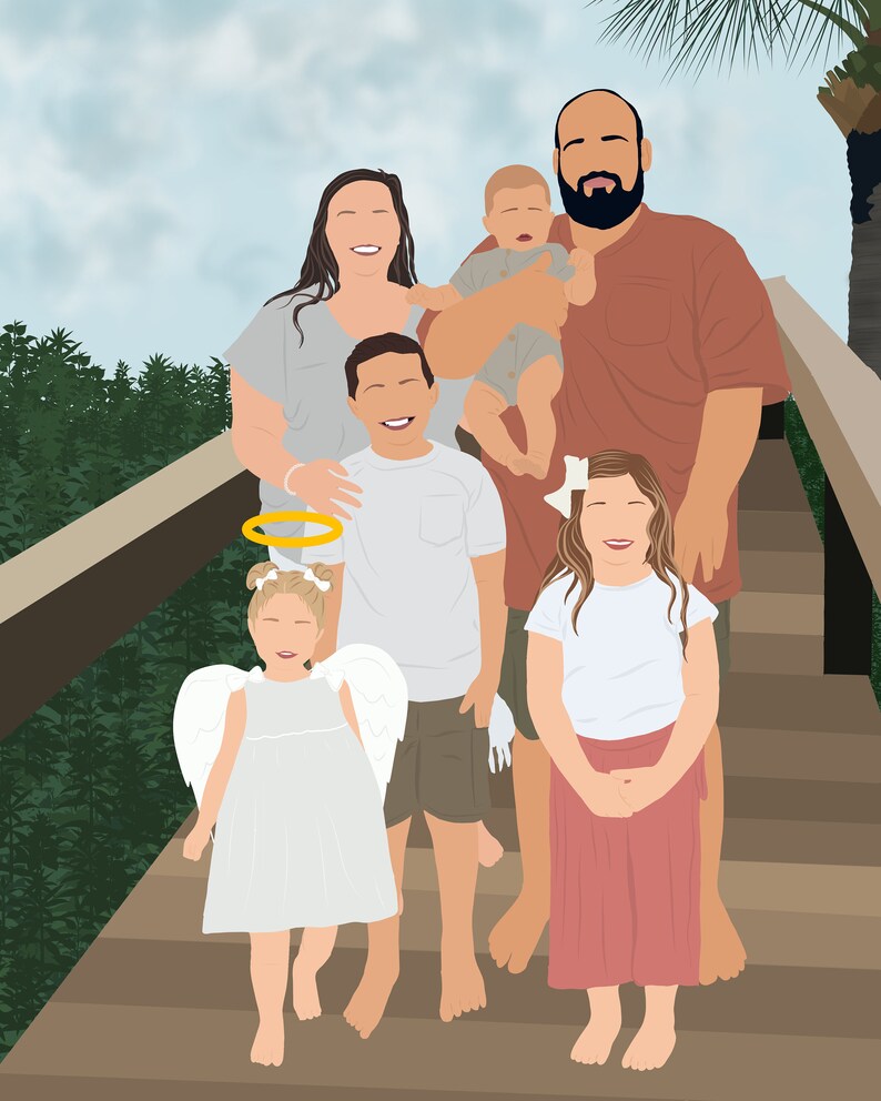 Group Portrait Group Drawing Drawing From Photodigital - Etsy