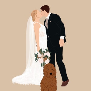 Faceless Wedding Portrait, Anniversary Gift, Custom Minimal ...