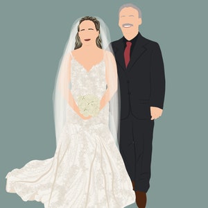 Faceless Wedding Portrait, Anniversary Gift, Custom Minimal ...