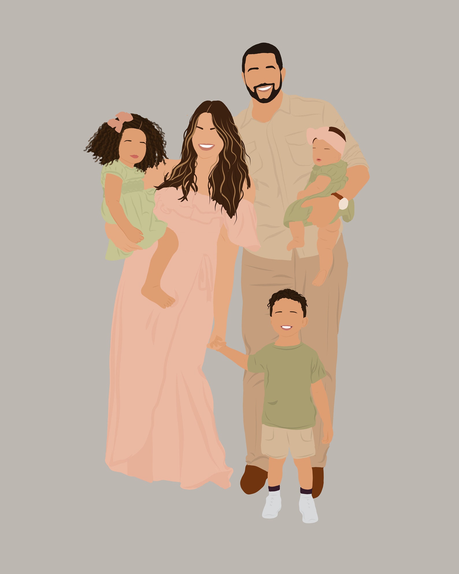 Group Portrait Group Drawing Drawing From Photodigital - Etsy