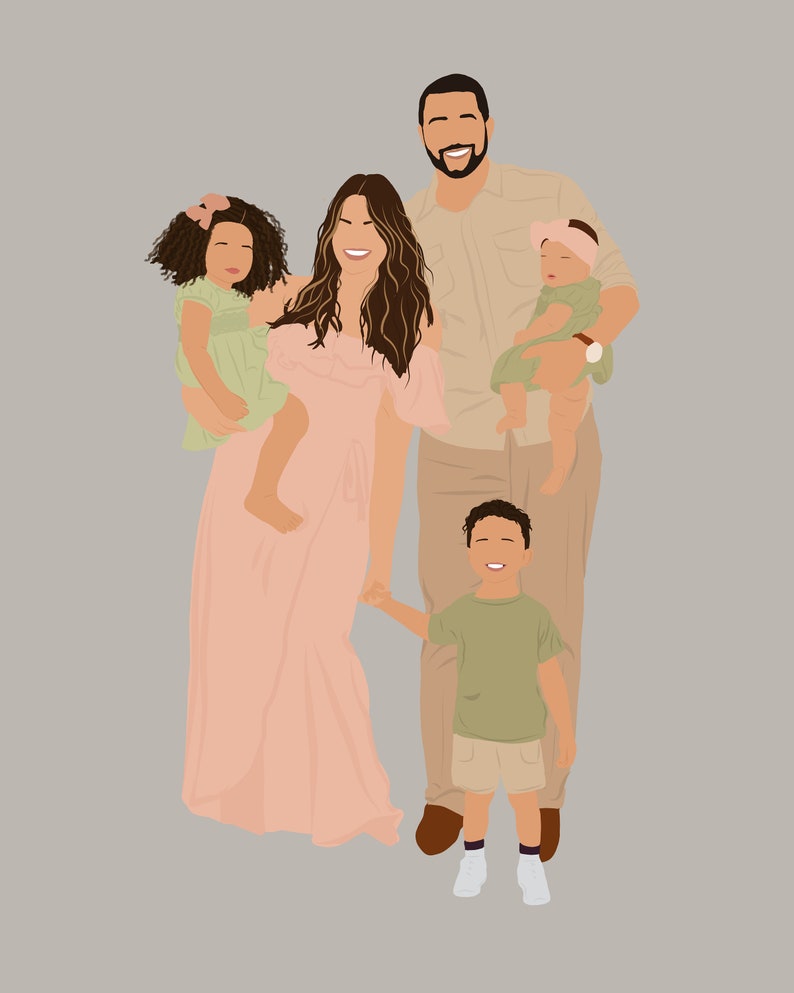 Group Portrait Group Drawing Drawing From Photodigital - Etsy