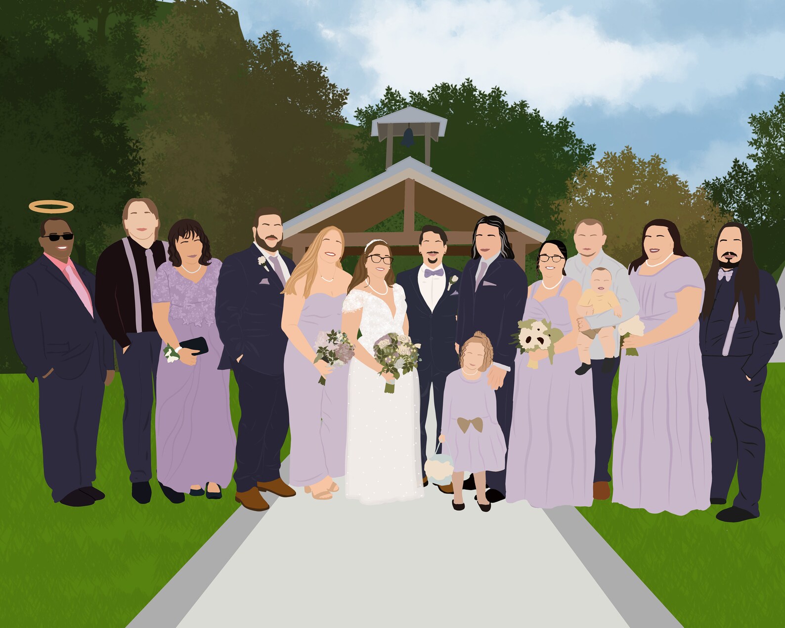 Group Portrait Group Drawing Drawing From Photodigital - Etsy