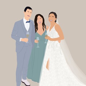 Faceless Wedding Portrait, Anniversary Gift, Custom Minimal ...