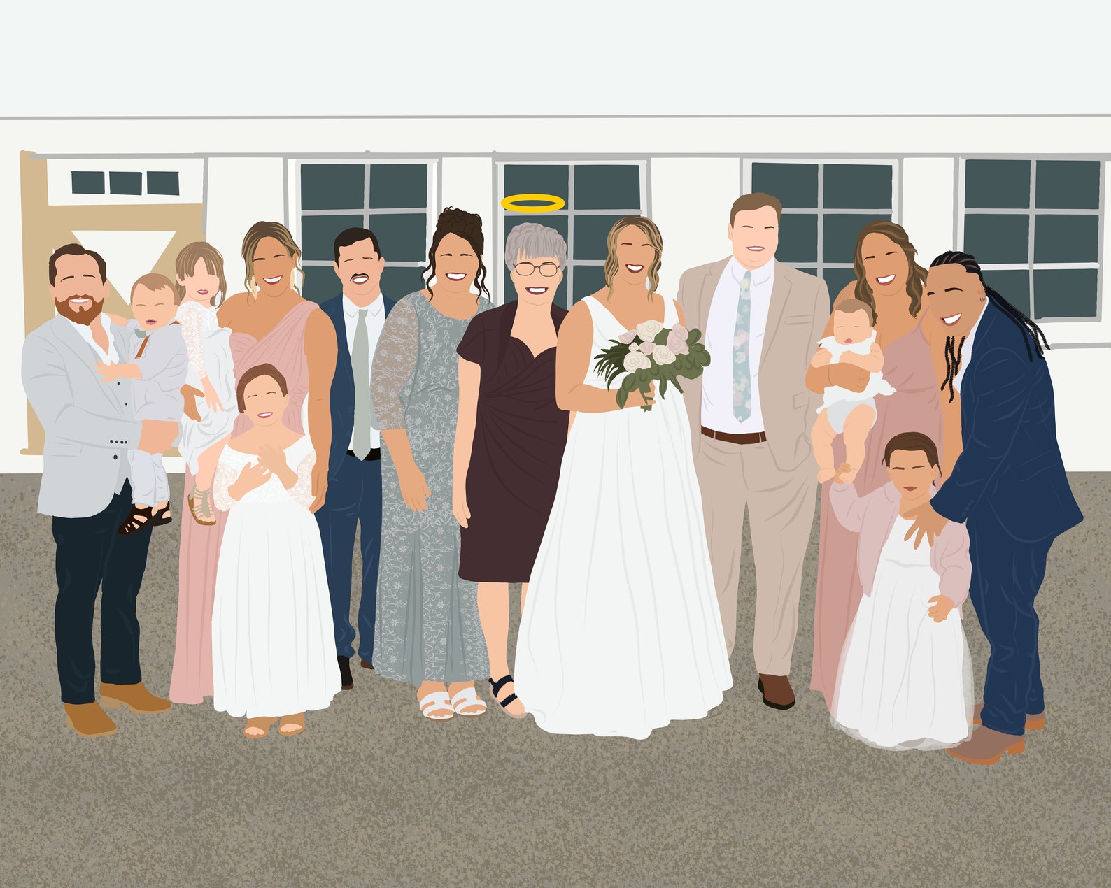 Group Portrait Group Drawing Drawing From Photodigital - Etsy