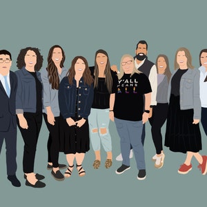 Group Portrait, Group Drawing, Drawing From Photo,digital Drawing ...