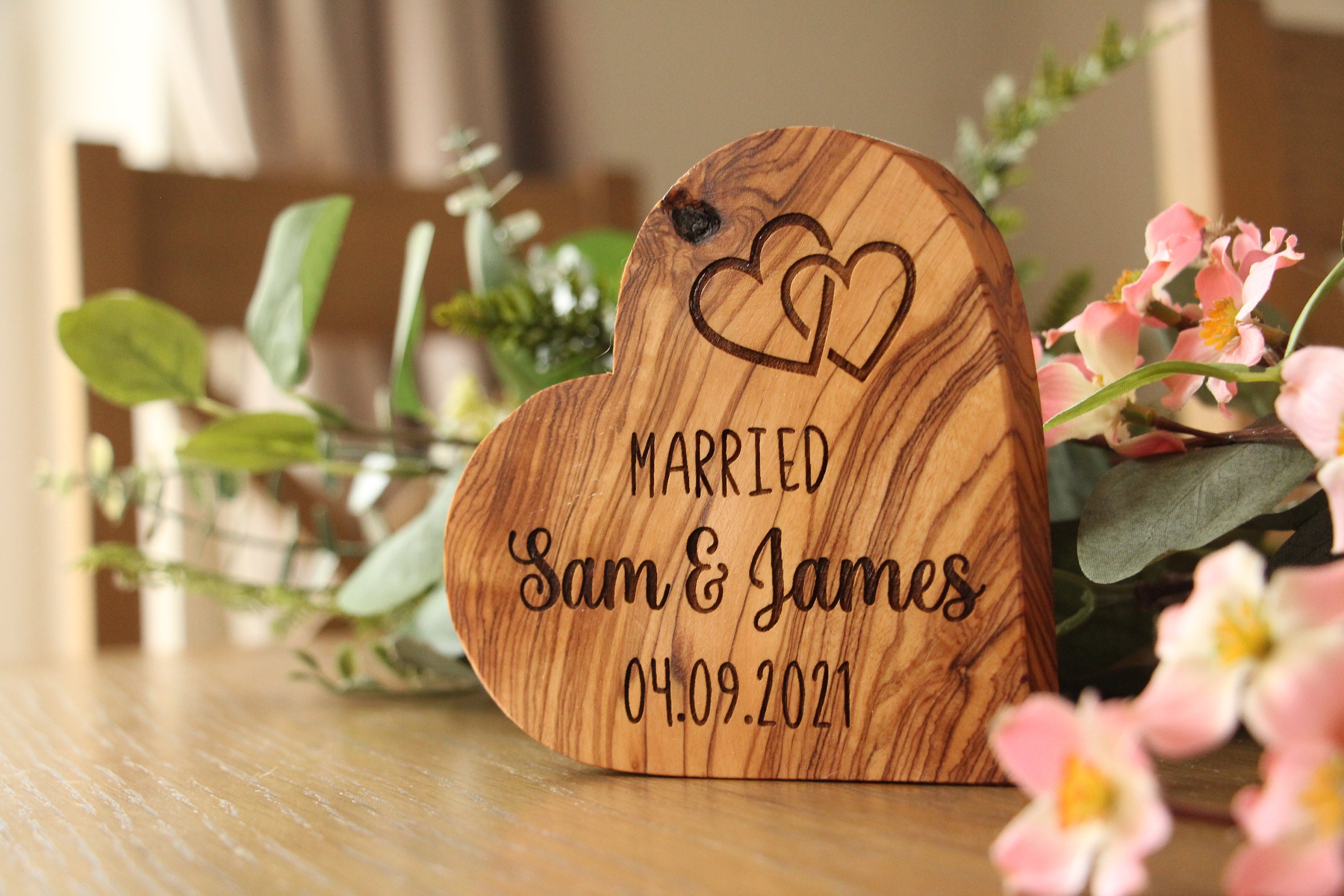Personalised 'married' Wedding Gift, Just Married Ornament, Wood ...