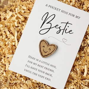 Heart Shaped Bestie Pocket Hug Token, Thinking of You Hug, You've Got ...