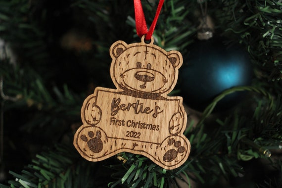 Baby First Christmas Ornament 1st Christmas Wooden Bauble Keepsake Christmas Bauble Gift Newborn First Christmas Babies 1st Xmas Present Etsy Polska