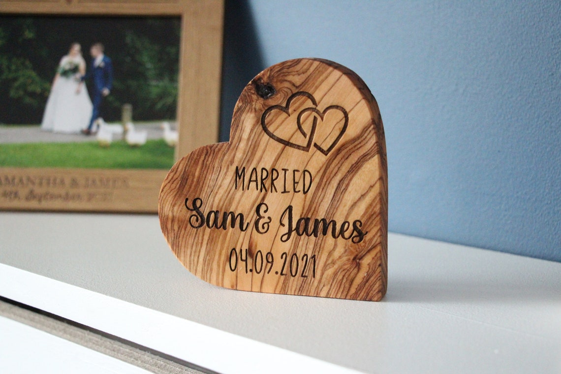 Personalised 'married' Wedding Gift, Just Married Ornament, Wood ...