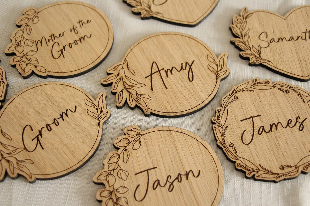 Engraved Wedding Coasters for Guests, Floral Wedding Favours, Wedding ...