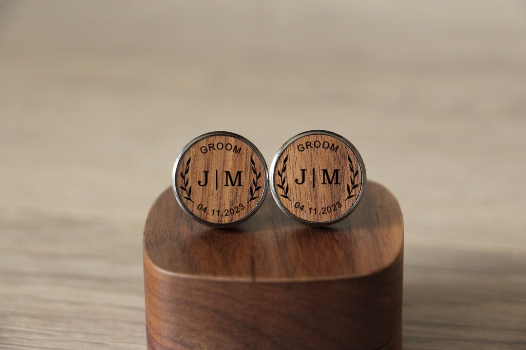 Personalised Groom Wooden Wedding Cufflinks, Groom Cuff Links Present ...