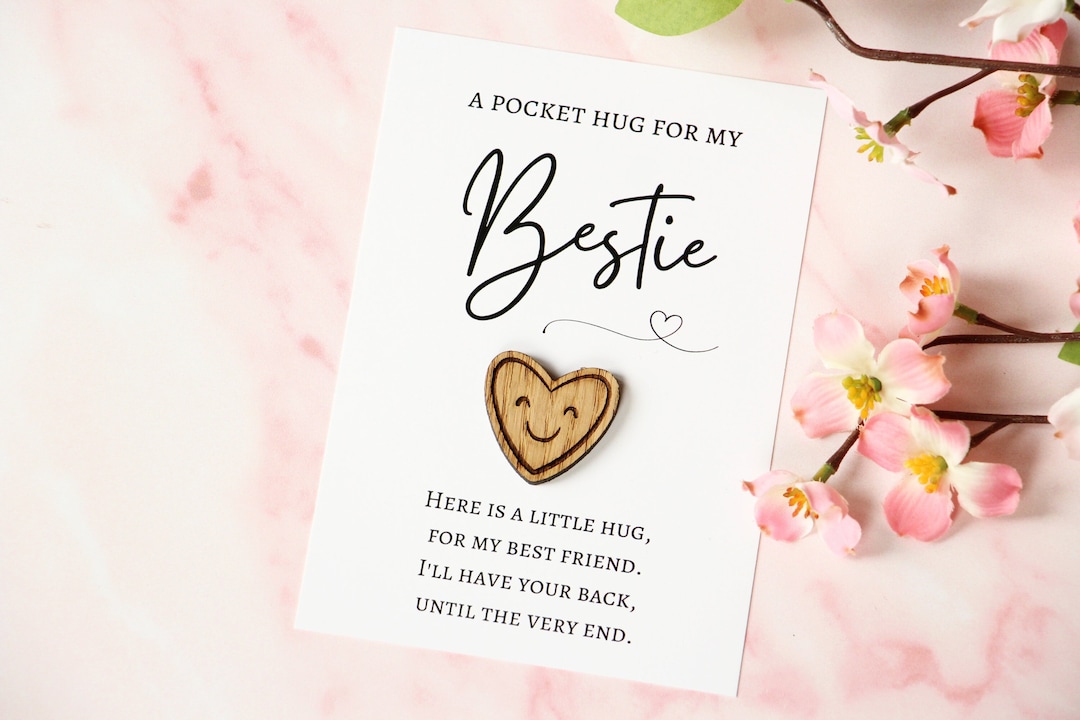 Heart Shaped Bestie Pocket Hug Token, Thinking of You Hug, You've Got ...