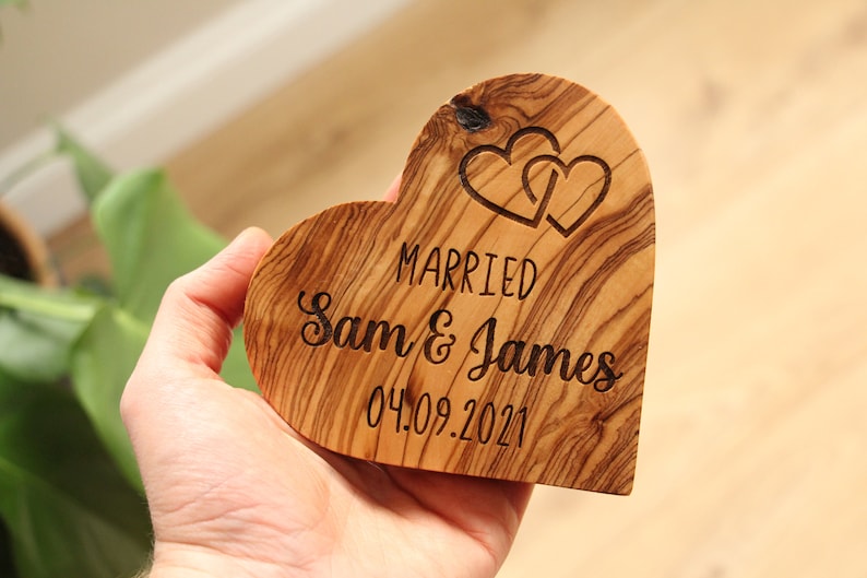 Personalised 'married' Wedding Gift, Just Married Ornament, Wood ...